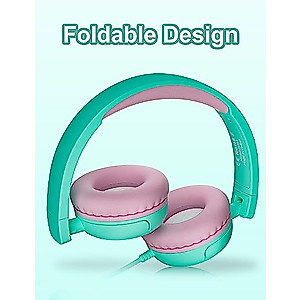 ZIUMIER Kids Headphones Wired, Headphones for Kids with Microphone for Boys Girls, 85dB/ 94dB Volume Limited, Foldable Toddler Headphones for School Airplane Travel,iPad, Fire Tablet, Kindle