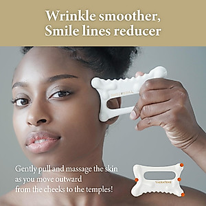 THERATEMS Natural Ceramic gua sha Massage Tool, face and Body guasha, Lymphatic Drainage Trigger, guasha Board, face Lift, Muscle Relief Massage Board