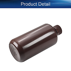 Bettomshin 1Pcs Small Mouth Reagent Bottle, 1000ml PE Plastic Liquid Sealing Bottle, Round Light Container Lab Sample Storage Brown with Screw Cap