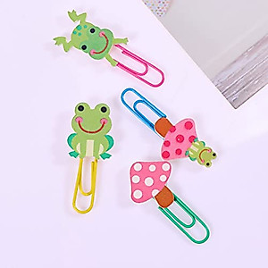 Toyvian Fun Frog Paper Clips, Creative Animal Shape, Small Paper Clips Bookmarks, Cute Paper Clips Frog Mushroom Paper Clips, Funny Desk Accessories Decor, Markers for Office Supplies 5 Pieces