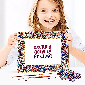 DIY Mosaic Picture Frame Kit for Kids - Arts and Craft Kits for Girls & Boys - Crafts for 6-14 Year Old - Photo Birthday Gifts for Ages 6, 7, 8, 9, 10, 11, 12, Gift for Teens, Tweens, 6-8, 8-12, 10-12