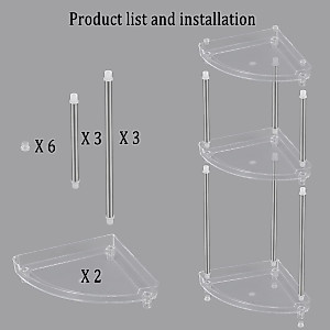 Argox Bathroom Organizer Countertop, Bathroom Finishing Countertop, Countertop Storage, Counter Storage, Storage Under The Sink,Transparent Bathroom Shelf