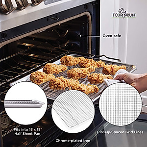 Fox Run Stainless Steel Cooling Rack, 12 x 17 x 1 inches, Metallic