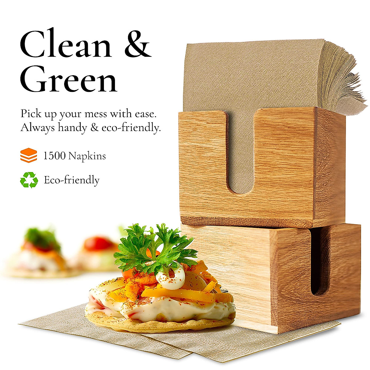 (1500-Pack) Brown Napkins - Bulk Unbleached, Natural & Rustic Kraft Paper Napkins - Eco-Conscious Disposable Kitchen Tissue Supplies for Home, Parties, Restaurant, BBQ - 12x12” Unfolded