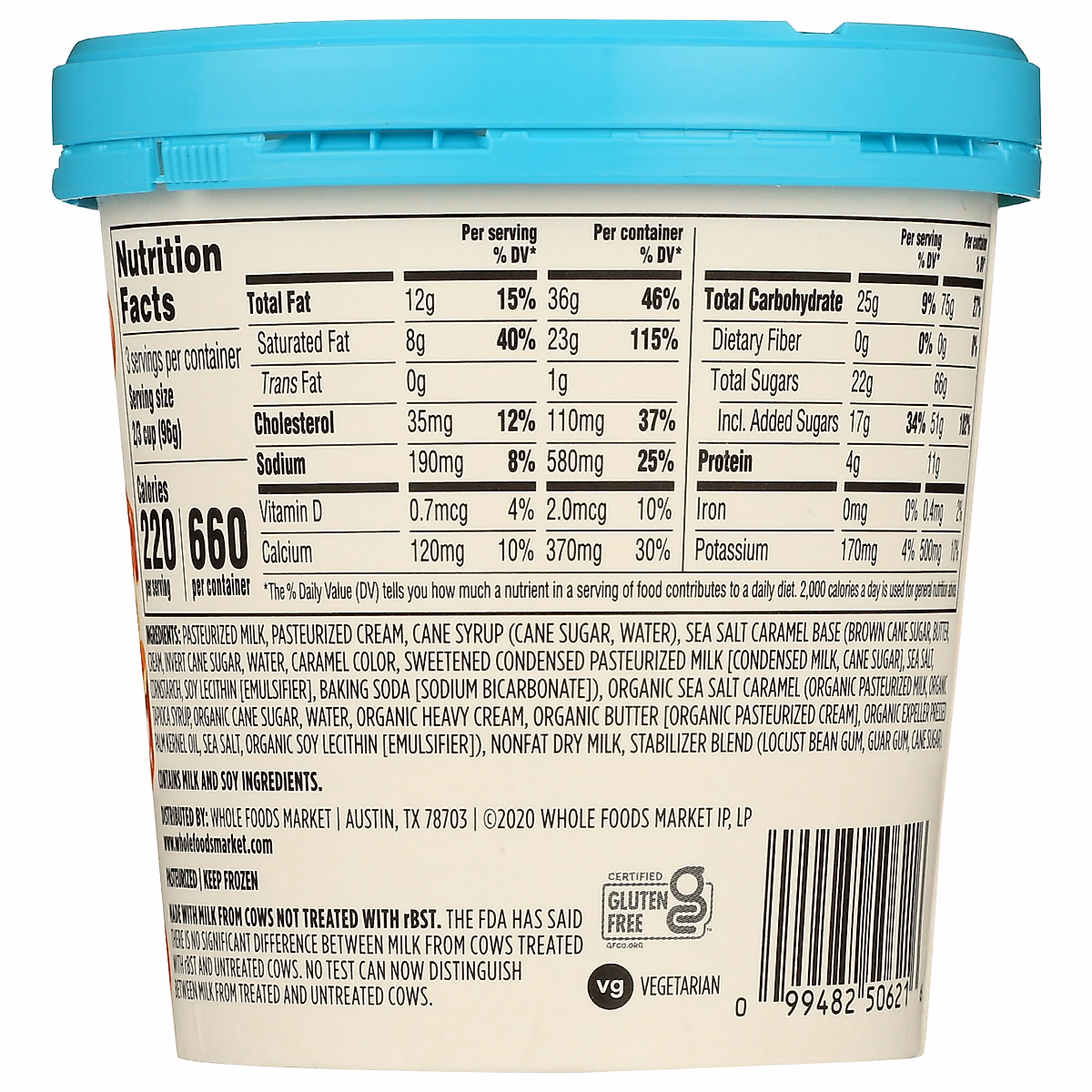 365 by Whole Foods Market, Ice Cream Salted Caramel, 16 Ounce