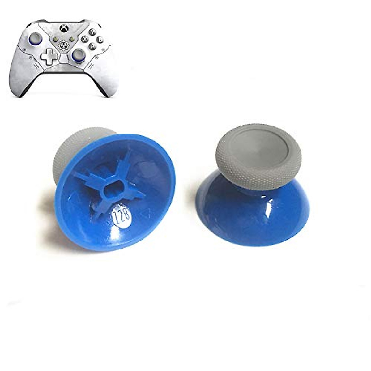 2 PCS Replacement Analog Thumbstick Cover Case Joystick Thumb Sticks Caps for Xbox ONE, Xbox ONE S Slim, Xbox ONE X PS4 Controller (Blue-Grey)