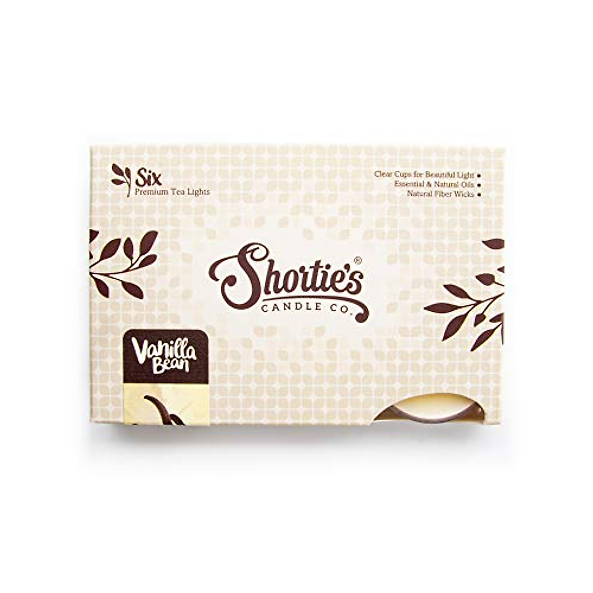 Vanilla Bean Premium Tealight Candles - 6 Beige Highly Scented Tea Lights - Beautiful Candlelight - Made in The USA - Bakery & Food Collection