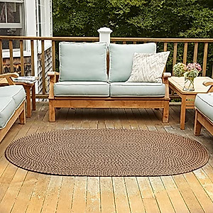 Rhody Rug Lexington Tweed Indoor/Outdoor Braided Rug Denim Blue 4 ft x 6 ft 4' x 6' Bedroom Oval