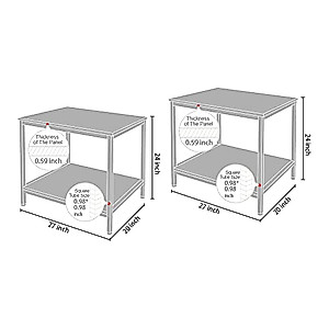 Coral Flower Side Table / End Table / Easy Assembly for Living Room, Bedroom， Set of 2