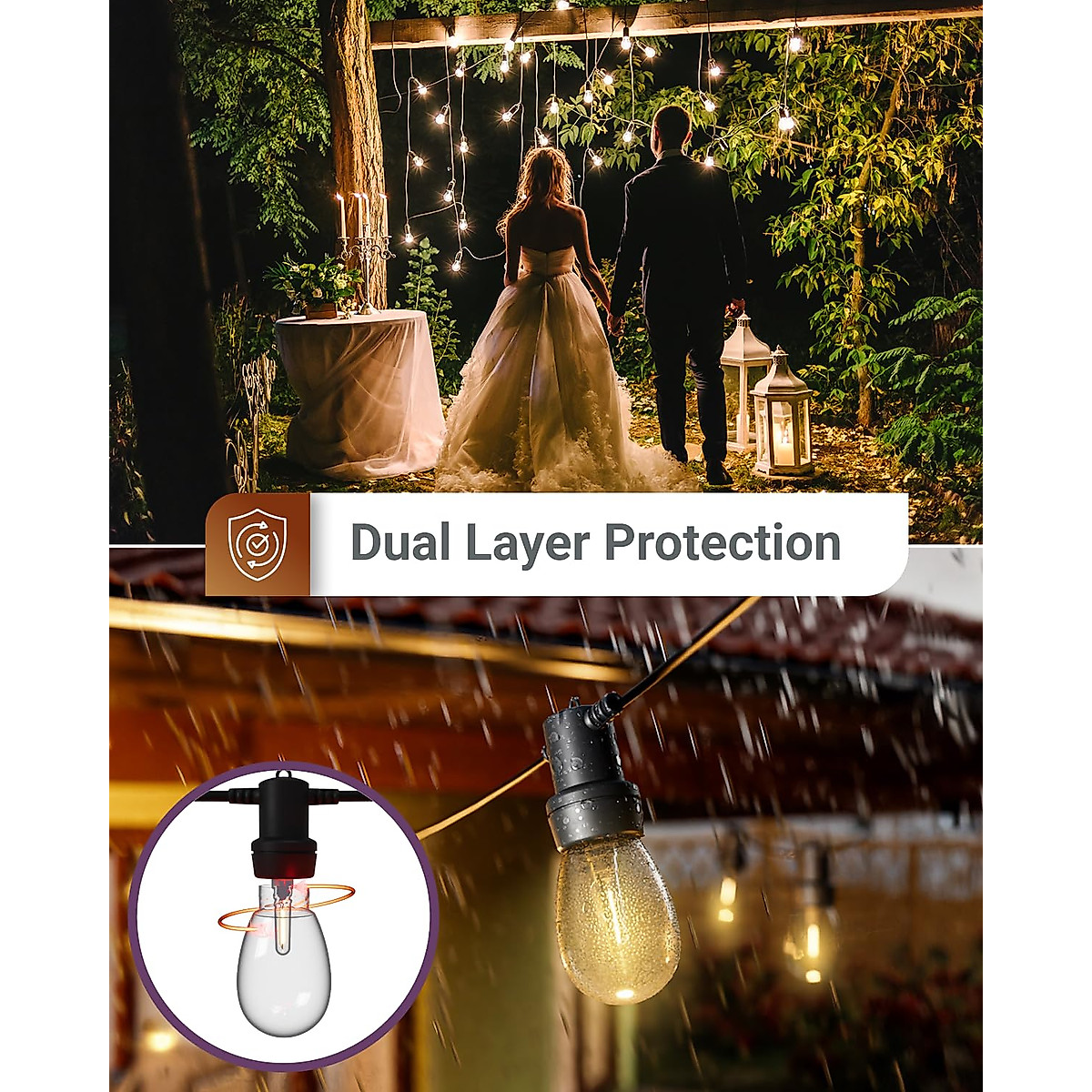 Sunco S14 LED Patio String Light Replacement Bulbs for Outdoors, 1W=4W, 2700K Soft White, Non-Dimmable, 50 Lumens, 2-Prong G5 Base, Wet Rated ETL 4 Pack