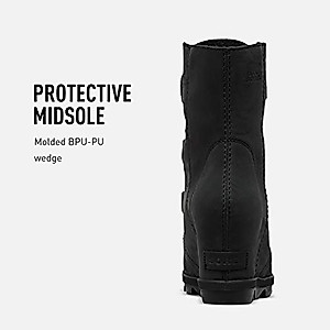 Sorel Women's Joan of Arctic Wedge II Boot - Light Rain - Waterproof - Black - Size 10