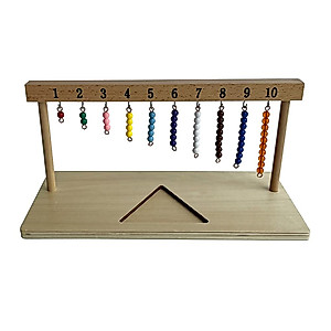 Kghios Montessori Math Toys Materials for Toddlers 1-20 Beaded Hanger Color Bead Stairs with Beads Montessori Mathematics Eductional Materials Learning Tools Preschool Toys