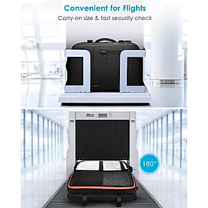 HOMIEE Carry on Bag Large Travel Backpack Flight Approved, Waterproof Rucksack Anti Theft Laptop Backpack for Men Women, 24-40L Expandable Weekender Overnight Duffel Bag Hand Luggage Suitcase