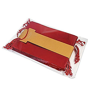 Large Red Gift Bags - 12 Pack Metallic Red Foil Gift Bags with Handles, Designer Paper Gift Wrap Euro Totes for Birthdays, Christmas, Valentines, Bachelorette, Holidays, Presents, Bulk – 10x5x13