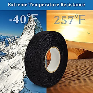 EDSRDRUS Multi-Pack Automotive Harness Cloth Tape 3/4in x 50ft High Temp Wire Harness Wrapping Tape, for Automobile Electrical Wire harnessing Noise Dampening Flame Resistant & Cable Fixation