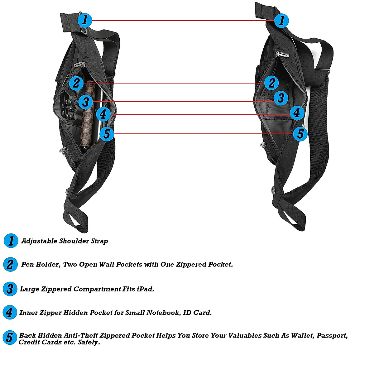 NICGID Sling Bag Chest Shoulder Backpack Crossbody Bags Casual Daypack for Men Women