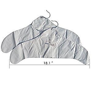 Coralpearl Inflatable Hanger Travel X 4, White Round Shoulder, Portable Folding Clothes Drying Rack in Metal Hook,Space Saving Coat Storage Set Non Slip Foldable for Home Car Camping Indoor Outdoor