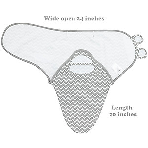 Baby Swaddle Blanket Wrap, Organic Cotton 3-Pack Preemie Swaddle, Baby Swaddles, Premature Size Swaddles Up to 7 Pounds, Grey