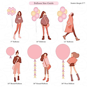 AFTERLOON® Biodegradable Balloons 6 pcs 36 Inch Orb Perfect Round Giant Extra Large Rose Gold, Thickened Strong Natural Latex Jumbo XL Big Helium Float, Baby Gender Reveal Birthday Party Decorations