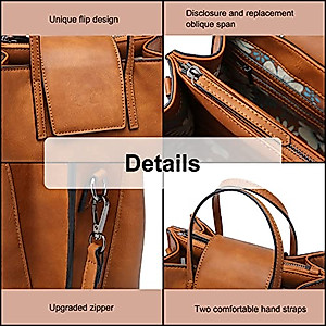 SHOMICO Womens Tote Bags Shoulder Bag Handbags For Women Leather Crossbody Bags for Ladies (Tan…