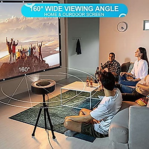 120 in Front and Rear Projector Screen, Hanging Movie Screen with Hooks Ropes, Portable Office Indoor Outdoor Video Projection Screen,Leinwand Beamer Projektionsleinwand Écran de Projection 投影幕布