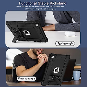 Rantice iPad 6th Generation Cases , 5th Case , Air 2 9.7 Shockproof Rugged Drop Protection Cover Built with Kickstand for 9.7'' A1893/A1954/A1822/A1823 (Black)