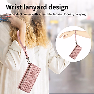 Asuwish Phone Case for Samsung Galaxy S22 Ultra 5G Wallet Cover with Tempered Glass Screen Protector and Flip Zipper Card Holder Stand Cell Accessories S22ultra 22S S 22 S22ultra5g 6.8 Women Men Pink