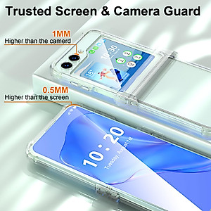 Designed for Galaxy Z Flip 5 Case with Hinge Protection,Samsung Flip 5 Full Cover Shockproof Slim Phone Protection Case Clear for Z Flip 5 5G(2023)-Clear