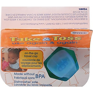 The First Years Take & Toss Spill Proof Sippy Cups - Reusable Toddler Cups - Rainbow - Kids Cups and Snap On Lids for Ages 9 Months and Up - 4 Count