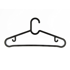 Milano Home Plastic Clothes Hangers - Black - Lightweight and Durable Coat Hangers - Space-Saving Hangars for Shirts, Jackets, and Coats - Multipurpose Hanger Set for Closet Organization