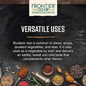 Frontier Organic Burdock Root, 1-Pound Bulk Bag, Common in Root Beer Recipes, Cut & Sifted, Sustainable Grown, Kosher (Packaging May vary)