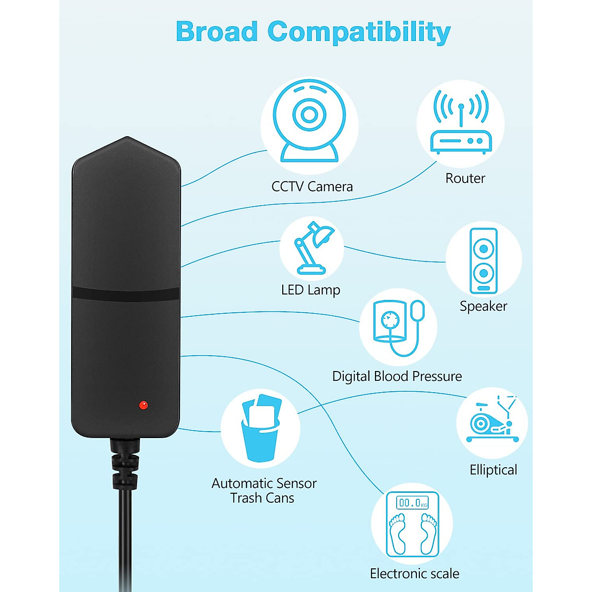 Aclorol 6V 2A Power Supply 12W 6V 1.5A 1A 0.5A 500mA AC/DC Adapter Universal Charger AC 100V-240V to DC 6 Volt 2 amp Repalcement Charger for Elliptical Monitor and More DC 6V Devices