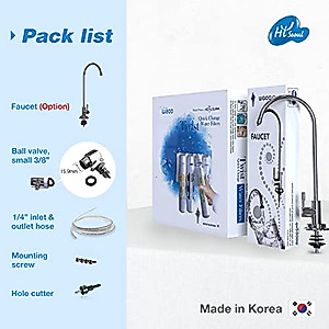 HEALSUMM 4-Stage Under Sink Water Provider System for Home use - Direct Connect, NSF/ANSI 42 Element, KC Certified, Quick Change, Made in Korea (Package Including Faucet)