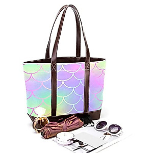 Purses for Women, Tote Bag, Tote Bag for Women, Small Tote Bag, abstract colorful fish scales pattern