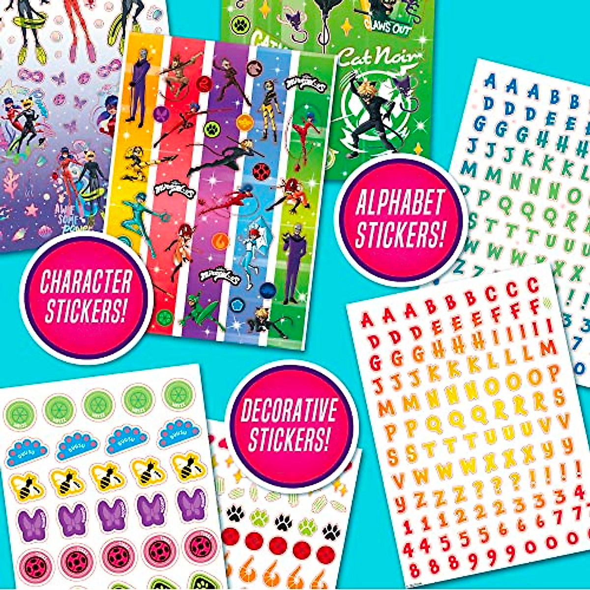 Zagtoon Miraculous Ladybug 1500+ Stickers, Ultimate Heroez Stickers, Ladybug, Cat Noir, Rena Rouge, Carapace, Vesperia, Bunnyx, Tikki, Plagg, Cute Gifts for Girls Kids Teens Adults