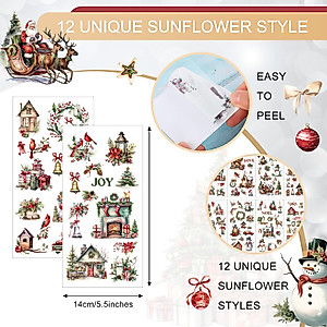 Lincia 10 Sheets Christmas Rub on Transfers for Crafts and Furniture Rub on Transfers Stickers Snowman Vintage Reindeer Gnome Vintage Decals for Home DIY Craft 5.91 x 11.81(Cute Holiday)