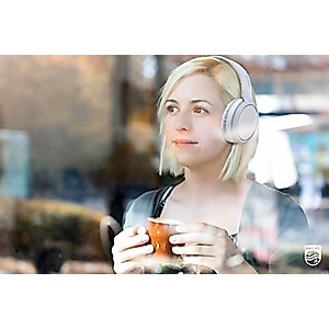 Philips H5205 Over-Ear Wireless Headphones with 40mm Drivers, Lightweight Cushioned Headband, White