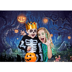 CYLYH 7X5FT Halloween Backdrop Halloween Theme Party Background Pumpkin Lantern Horror Spooky Night Photography Backdrop Halloween Decoration Background D187