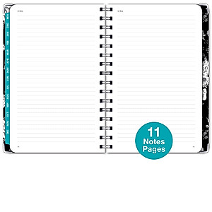 HARDCOVER 2024 Planner: (November 2023 Through December 2024) 5.5"x8" Daily Weekly Monthly Planner Yearly Agenda. Bookmark, Pocket Folder and Sticky Note Set (Monochrome Floral)