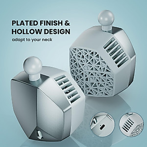 Neck Cooling Tube and Portable Fan 2 in 1, Reusable Ice Ring, Wearable Neck Cooler Personal Adjustable Fans, Portable Battery Operated Neck Fan, 3 Gear, 360° Rotation, Detachable,USB, Quiet (Ice Blue)