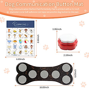 KiViRap Set of 7 Dog Buttons for Communication-Dog Recordable Training Buttons with Rubber Mat,Dog Talking Buttons,Pet Buttons,Dog Training & Behavior Aids,Train Your Dog to Voice What They Want