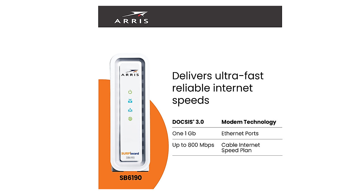 ARRIS Surfboard SB6190 & WiFi 6 Mesh Router Bundle for Fast Home Internet
