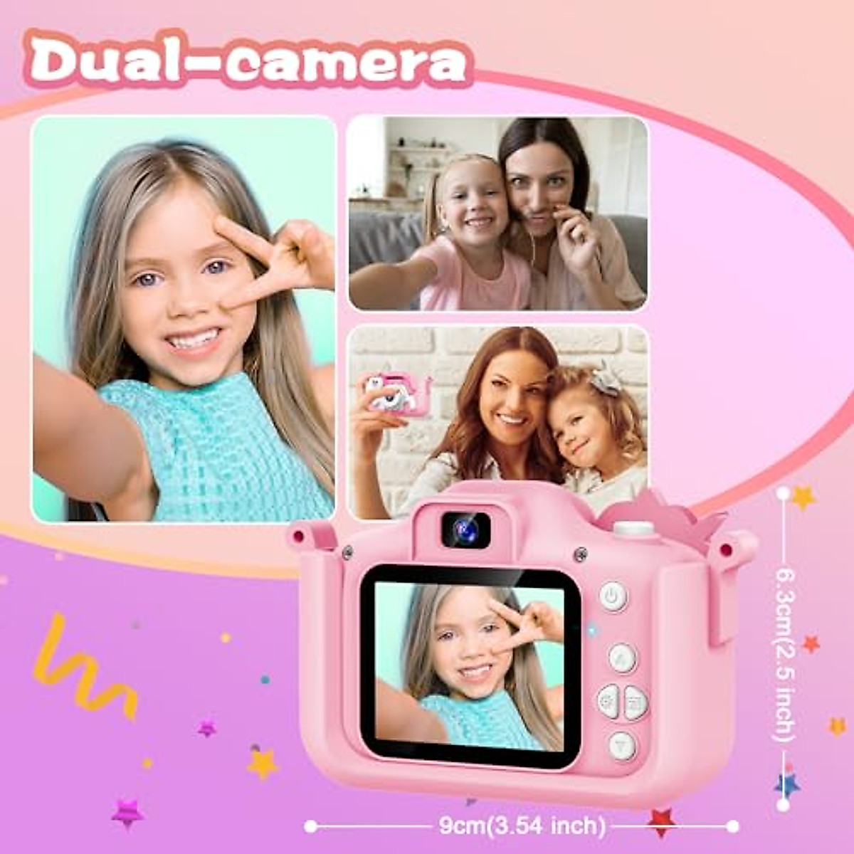 WEOLULI Kids Camera Birthday Gifts Toys for 3 4 5 6 7 8 Years Old Girls Boy,Toys Camera for Girls Age 3-10,Toddler Camera with 32GB SD Card