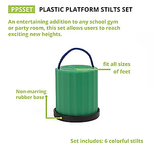 Champion Sports Platform Kid Stilts: Classic Kids Party, Birthday, and Picnic Game Set (PPSSET)
