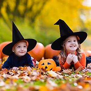 Ruisita 12 Pieces Halloween Black Witch Hat Costume Accessories Halloween Witch Cosplay Hats for Halloween Decoration