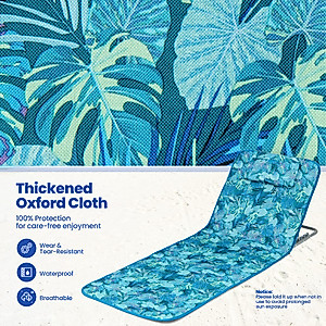 Giantex Beach Chairs for Adults 2 Pack Set with Side Table, Folding Lounge Chairs, 5 Position Adjustable Lawn Chair for Sunbathing, Patio Chaise Lounge Lightweight Backpack Camping Chairs (Navy)