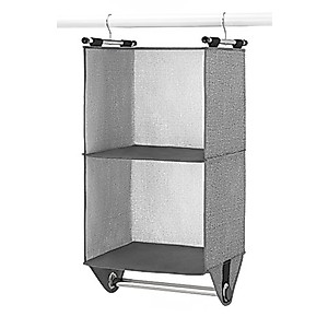Whitmor 2-Section Closet Organizer - Crosshatch Gray