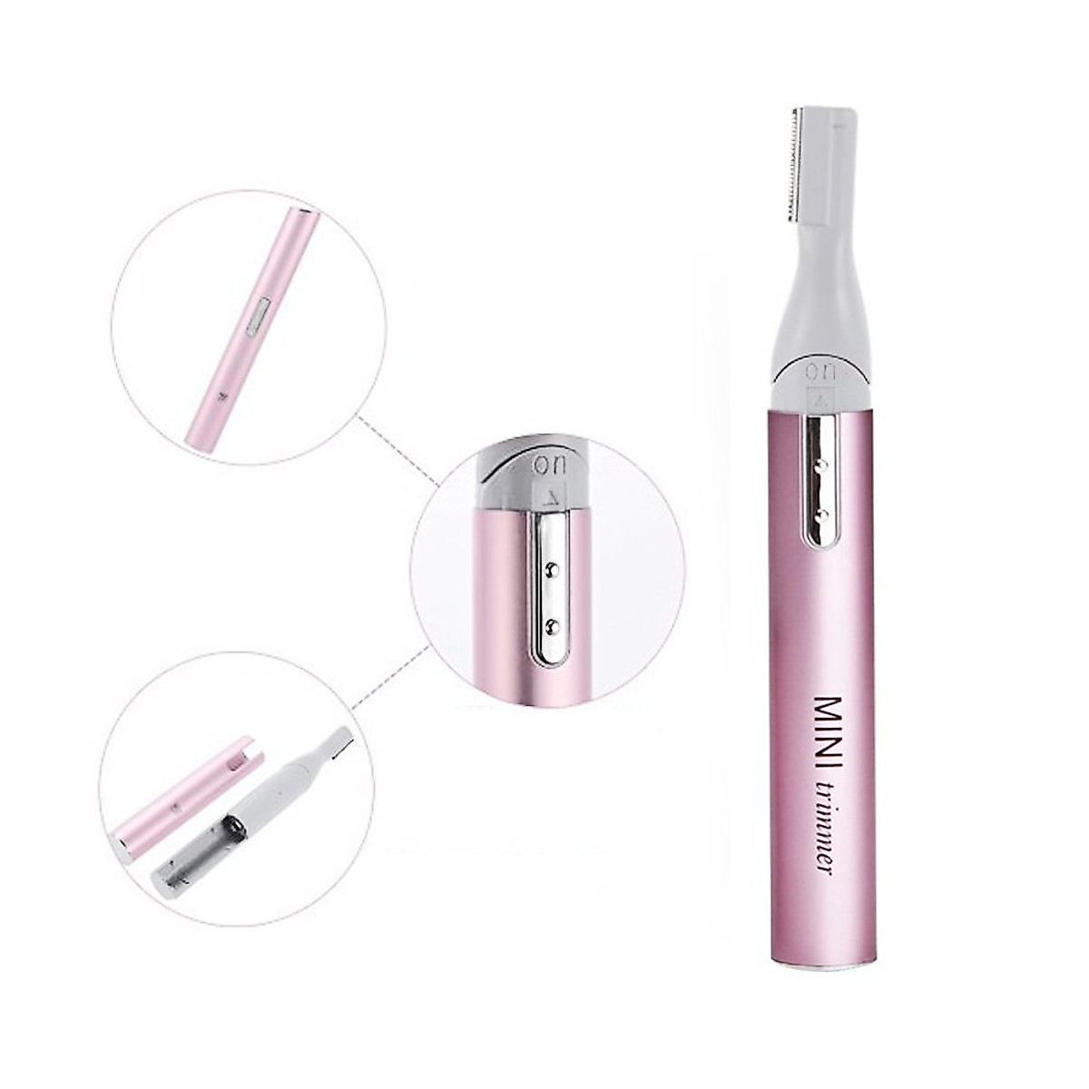 KIKAR Portable Electric Eyebrow Shaper - Safety Beauty Knife For Underarm / Leg / Body / Face / Hair - Stylish Metal Case Trimmer Shaver (Battery Operated)