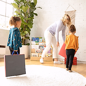 ECR4Kids SoftZone Floor Cushions, Square, Flexible Seating, Red, 6-Piece