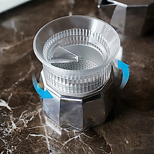 watchget Moka Pot Dosing Funnel, 54mm Stovetop Espresso Coffee Maker Distribution Tool Italian Coffee Maker Dosing Ring For Moka Express 3 Cups, Transparent